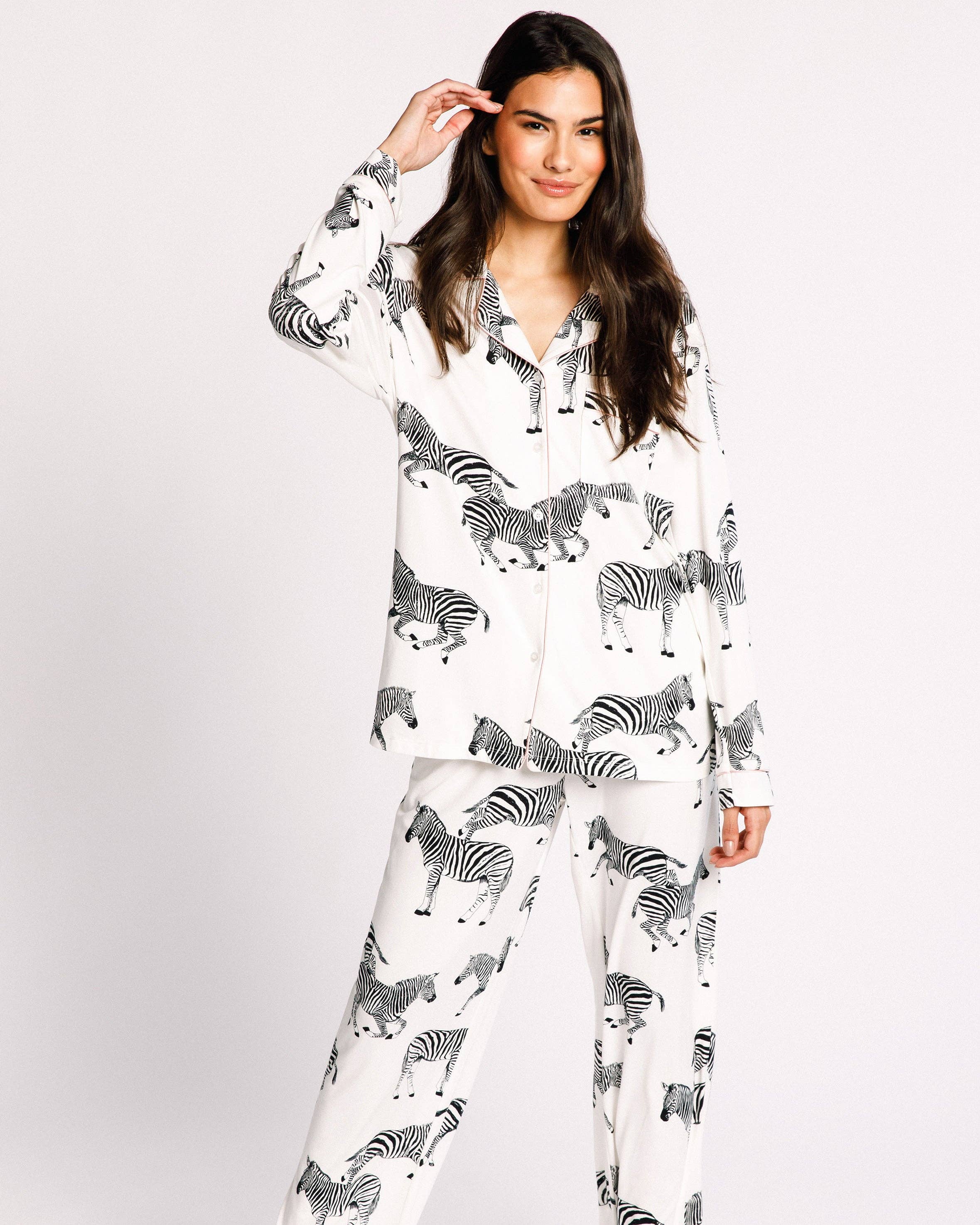 Zebra Print Pjs | White – SABA